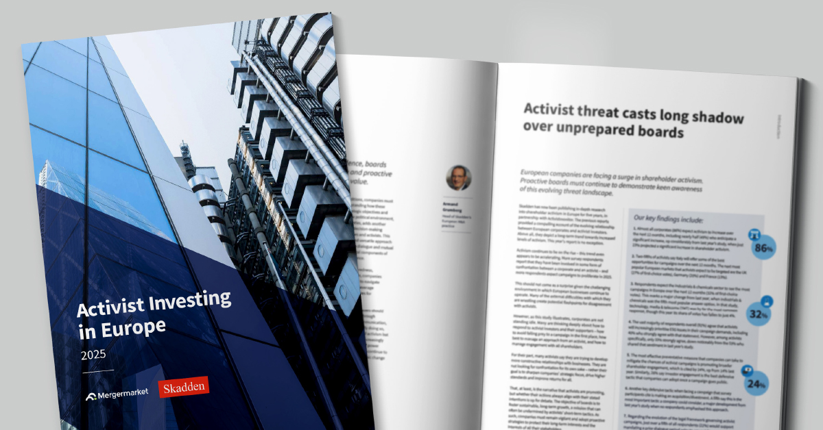 Activist Investing in Europe | Insights | Skadden, Arps, Slate, Meagher ...
