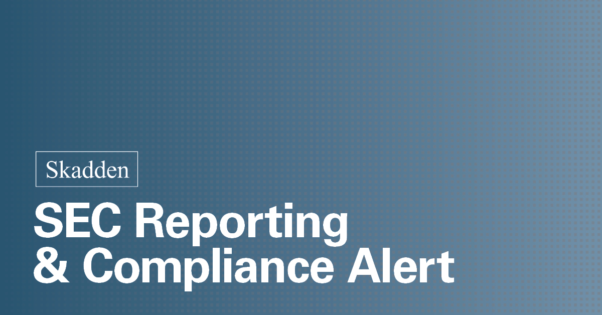 SEC Amends Beneficial Ownership Reporting Rules, Shortening Deadlines and Offering Guidance on ...